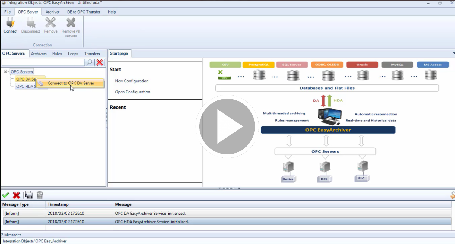 Collect Opc Da Data And Store Them Into A Ms Sql Database Integration