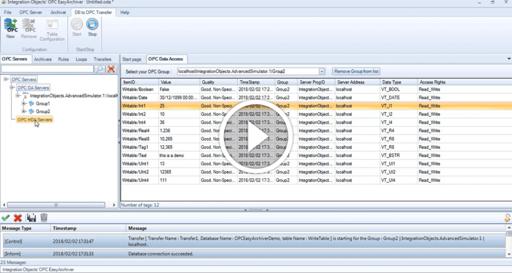 OPC Data Archiving Demo Videos | Integration Objects